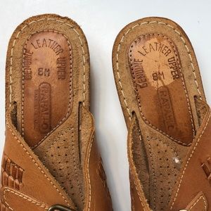 Rapallo | Shoes | Vintage 8s Rapallo Leather Boho Sandals Wood Heel ...